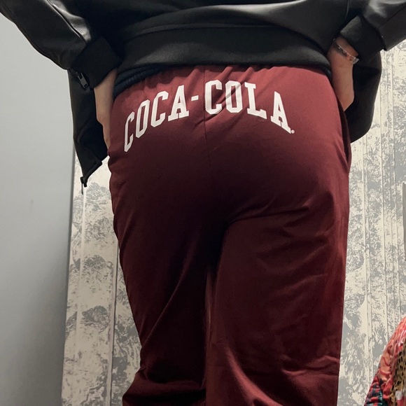 Coca Cola | Pants & Jumpsuits | Cocacola Y2k Burgundy Wide Leg Pants ...